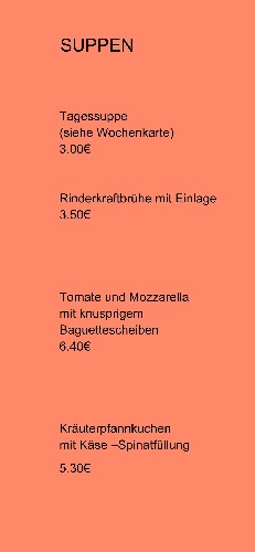 Speisekarte